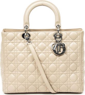 Dior Crossbody Bags - Large Lady Dior Zip - Gr. unisize - in Beige - f&uuml;r Damen