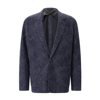 Missoni Zigzag Blazer - Homme - Vestes - Bleu - Taille: 2XL