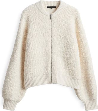 someday Damen Strickjacke | TILARA Loose Volumin&ouml;se Blousonjacke aus Boucl&eacute;garn Soft Cream, 36