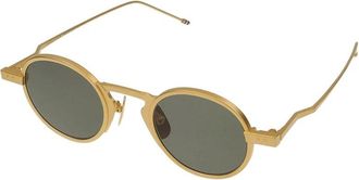 Thom Browne unisex, Accessoires, Jaune, Taille: 43 MM Titanium Round Lunettes de soleil