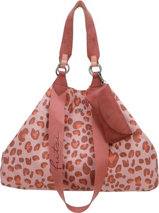 Fritzi Aus Preu&szlig;en Fritzi Izzy Canvas Leo Brick Shopper Baumwollmix Damen Handtasche Festival City Beach vegan abnehmbares Brillenetui Leoprint 36 x 50 x 16 cm, Rosa
