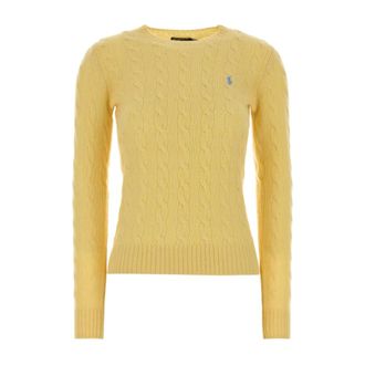 Polo Ralph Lauren Femme, Pulls, Jaune, Taille: 38 FR Pull en maille torsad&eacute;e