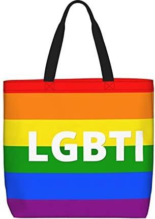Generic Sac Fourre-Tout Drapeau Arc-En-Ciel Lgbt Fourre Tout R&eacute;utilisable De Grande Capacit&eacute; Sacs En Toile Pour Femmes, Pour Voyage, Femmes, &Eacute;cole, Filles