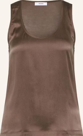 Reiss Reiss Top Ruby Mit Seide Im Materialmix braun