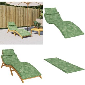 vidaXL Sonnenliegen-Auflage Blattmuster Oxford-Gewebe - Gartenliege Auflagen - Sitzkissen - Sonnenschirm Zubeh&ouml;r - Gartenm&ouml;bel Accessoires