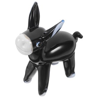 Supvox Mundgeblasene Miniatur Eselfigur aus Glas Kleine Glastierskulptur Dekoratives Tierornament f&uuml;r Schreibtisch und Wohndekoration