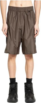 Moncler Homme, Shorts, Brun, Taille: L Shorts &agrave; Taille &Eacute;lastiqu&eacute;e