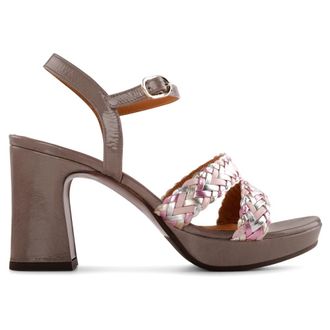 Chie Mihara Handgewebte Ledersandale mit Kn&ouml;chelriemen - - Shoes - Damen - Rosa - 39 EU