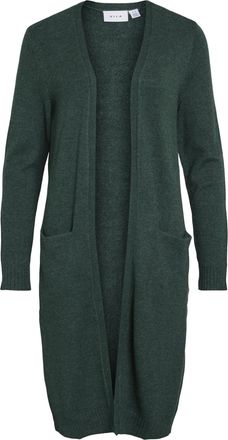 Vila Damen Viril Long L/S Knit Cardigan - Noos Strickjacke 14042770,Pineneedle/Detail:dark Melange,S