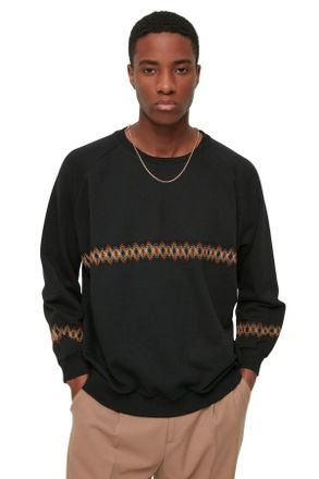 Trendyol Trendyol MAN Sweatshirt - Schwarz - Oversize, Schwarz, XS