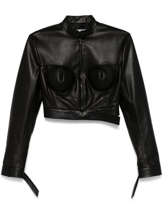Nensi Dojaka veste de moto en cuir - Noir