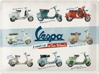 Nostalgic Art Retro Blechschild, Vespa - Model Chart - Geschenk-Idee f&uuml;r Roller-Fans, aus Metall, Vintage-Design zur Dekoration, 30 x 40 cm