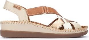 Pikolinos Sandales &agrave; Semelles compens&eacute;es en Cuir CADAQUES pour Femme Color Marfil