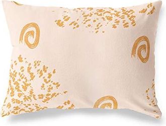 Bonamaison Le Jardin du Lin Kissen Zierkissenbezug Orange-Off Weiß Kissenbezug, Weich Bequem, Für Zuhause Autos Büro Sofa Wohnzimmer Couch Schlafzimmer Dekor, 35