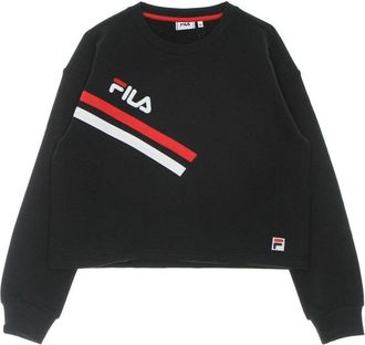 Fila Schwarze Beauty Cropped Crew Sweatshirt Leicht - - Sweatshirts & Hoodies - Damen - Schwarzk - XS