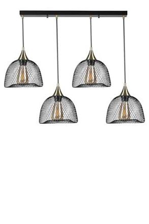 Opviq Elegant Black Chandelier, Metal Body, Adjustable Height, Antique Coated Finish, 21 cm Cap, 65 cm Base Plate | E27 Socket, Max 40W | Perfect for Modern
