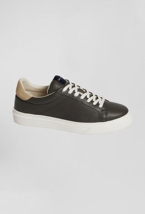 Eden Park Paire De Baskets Basses En Cuir Gris Anthracite