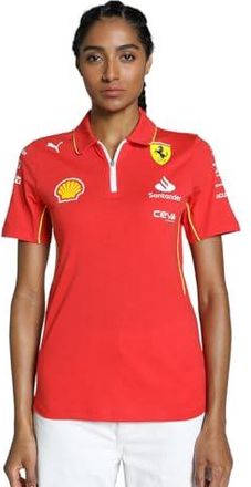 Puma Polo d&eacute;quipe Scuderia Ferrari 2024 pour Femmes - Rouge Br&ucirc;l&eacute; - Taille: XXS