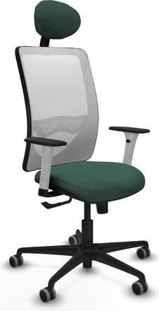 Piqueras y Crespo Schreibtischstuhl Mintgr&uuml;n Zulema mit wei&szlig;en und schwarzen Armlehnen, h&ouml;henverstellbare Lendenwirbelst&uuml;tze und festes Kopfteil, ausgestattet mit 3 Pos