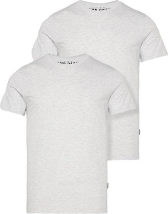 Camp David Herren Basic T-Shirt Rundhals 2er-Pack Grey Melange XXXL