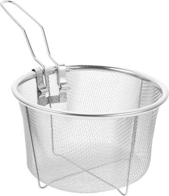 Hemoton Hemoton Panier à Frire Rond en Acier Inoxydable - Support Frites - Friteuse en Maille - Filtre à Frire - de friture - pour Les crevettes - 15 cm