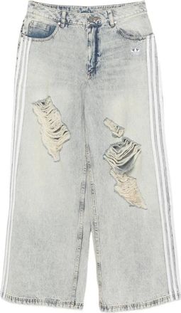 adidas Femme, Jeans, Bleu, Taille: W26 Loose Denim Destressed Pants