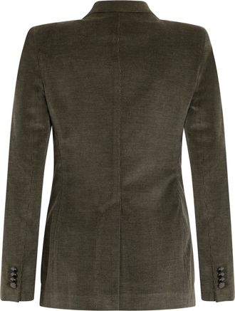 Tagliatore Cotton Velvet Double-Breasted Blazer - Green