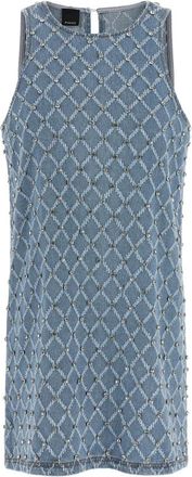 Pinko Pinko, Femme, Robes, Bleu, Taille: 36 FR Amorino Mini Robe en Denim de Coton