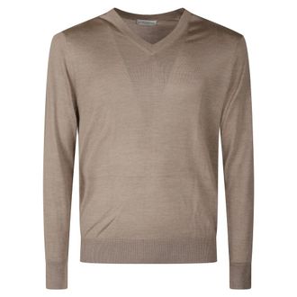 Ballantyne V-Ausschnitt Strickware - - Knitwear - Herren - Beige - M