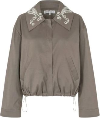 Stine Goya Femme, Vestes, Beige, Taille: 36 FR Blouson Eyelet Bomber