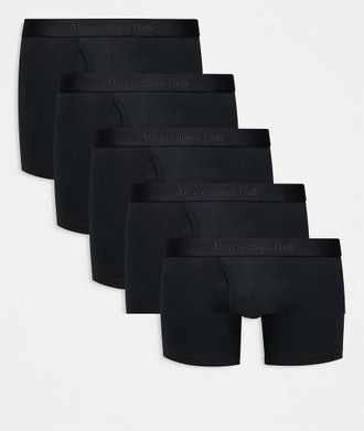 Abercrombie & Fitch Lot de 5 boxers avec taille &agrave; logo - Noir