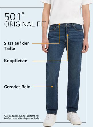 Levi's Herren 501 Original Fit Jeans, The Barcode, 34W / 32L