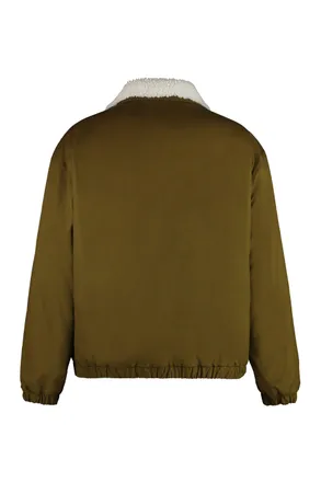 Bottega Veneta Mens Jacket Zippered Cotton Olive Lamb Raincoats Coat