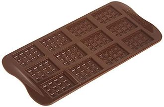 Silikomart | SCG11 Moule en Silicone pour Chocolats TABLETTE, antiadh&eacute;sif, 12 Mini Tablettes de Chocolat, Pack de 1 Moule pour Sucreries, Easy Choc, 38 x 28 mm, 