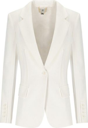 Elisabetta Franchi BLAZER &Agrave; SIMPLE BOUTONNAGE IVOIRE ELISABETTA FRANCHI
