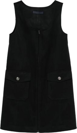 Juun.J robe courte zippée à poches à rabat - Noir