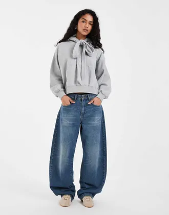 Levi's Vintage Hoodie mit Halsschleife in Grau