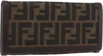 Fendi Portefeuille long Fendi Zucca Canvas Pre-owned - Femme - Pre-owned - Brun - Taille: ONE Size