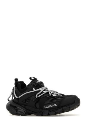 Balenciaga Womens Black Mesh And Rubber Track Trail Laces Sneakers - White