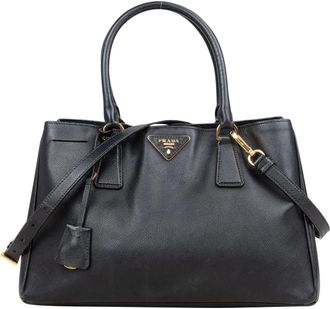 Prada Crossbody Bags - Prada Black Saffiano Leather Galleria Handbag - Gr. unisize - in Schwarz - f&uuml;r Damen