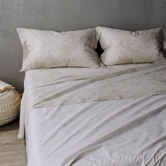 Caleffi Bettw&auml;sche-Set f&uuml;r Doppelbett aus 100% Baumwolle, 240 x 280 cm, Spannbettlaken f&uuml;r Doppelbett, Matratzenschoner 180 x 200 cm, f&uuml;r Matratze mit Einer H