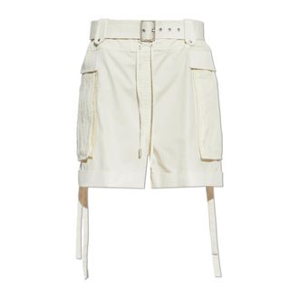 Alexander McQueen Cargo-Shorts mit G&uuml;rtel - - Shorts - Damen - Beige - M