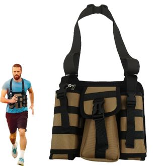 Generic Sport-Rucksack mit Schulterriemen, Schultertasche mit Halterung f&uuml;r Wasserflasche, Schultertasche f&uuml;r Sporttraining, Wasserflasche mit mehreren Tasche