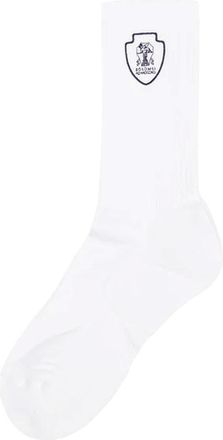 Brunello Cucinelli unisex, Sous-v&ecirc;tements, Blanc, Taille: M Chaussettes en maille de coton