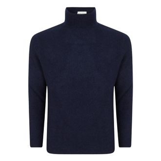 Ballantyne T-Neck Pullover - - Knitwear - Herren - Blau - L