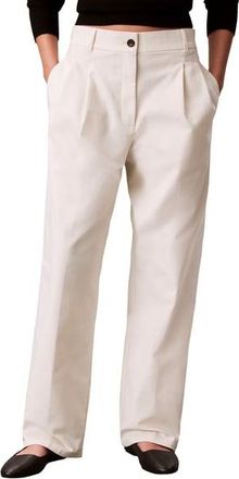 Calvin Klein Pantalon droit en coton m&eacute;lang&eacute;