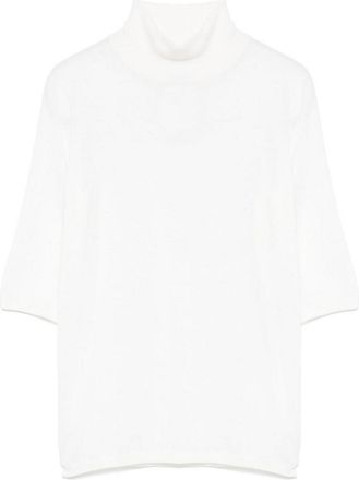 Max Mara Rollkragenpullover - Wei&szlig;