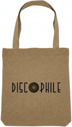 Fabulous Sac Shopping Tote Bag Aspect Lin - Discophile Musique M&eacute;lomane Vinyle Disque Collectionneur - Sac de Courses Toile Epaisse 360g Beige Naturel Cabas Po