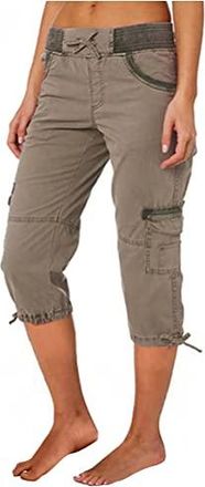 ORANDESIGNE Minetom Pantalons Femme Pantacourt Cargo DÉté 3/4 Long Capri Pantalon avec Poches Ample Elastique Sarouel Lâche Fitness Sport Yoga Shorts De Plage À C