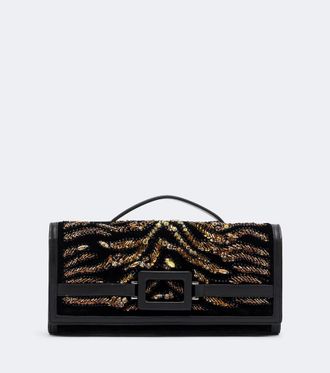 Roger Vivier Verzierte Clutch Belle Vivier aus Samt